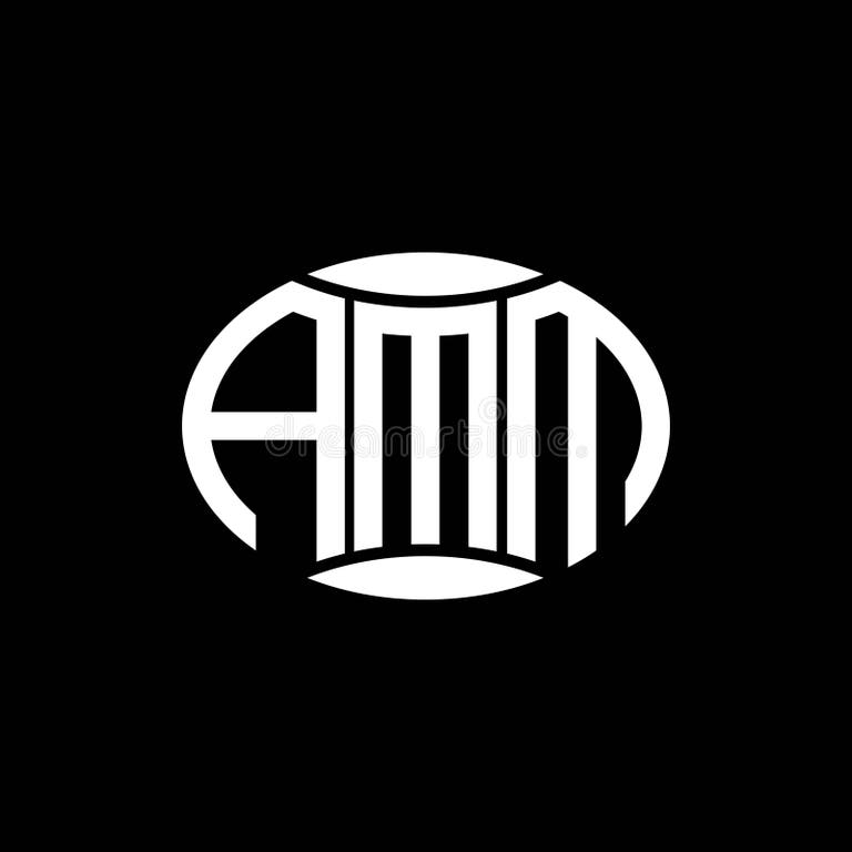 AMM Abstract Monogram Circle Logo Design on Black Background. AMM ...
