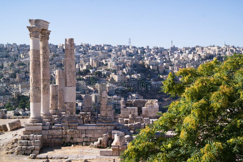 Amman Citadel in Jordan stock image. Image of sand, arab - 232936551