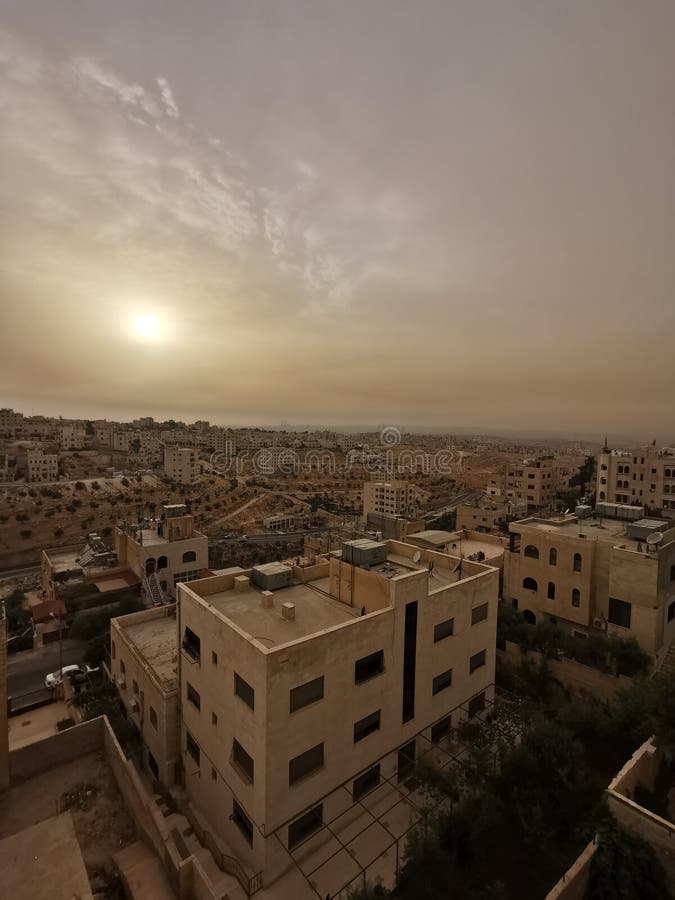 Amman city in dust mode stock photo. Image of dust, dusty - 191823200
