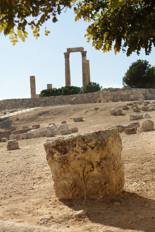 Amman Hercules Temple in Jordan Stock Image - Image of building ...