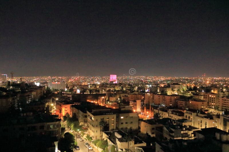 Amman, Jordan - May 06 2024: View Over the City at Night Editorial ...