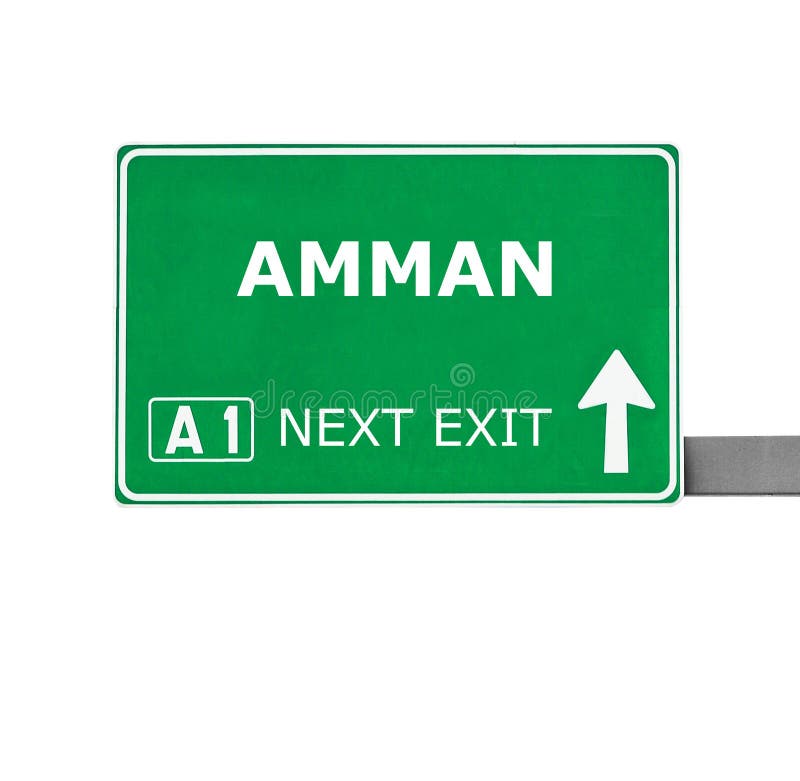 AMMAN Road Sign Isolated on White Stock Photo - Image of roadsign ...