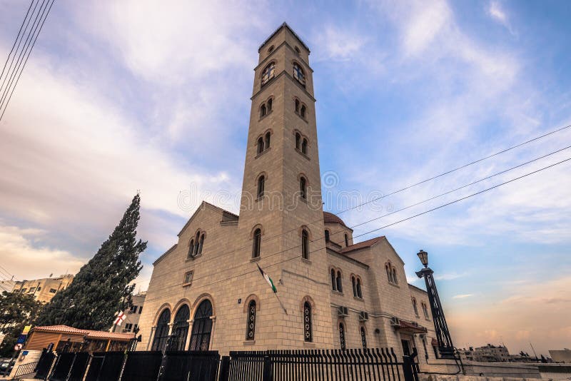 Amman - September 30, 2018: Church in the Center of Amman, Jordan Stock ...