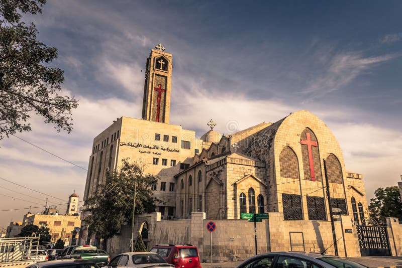 Amman - September 30, 2018: Inside The Prayer Hall Of The Mosque Of ...