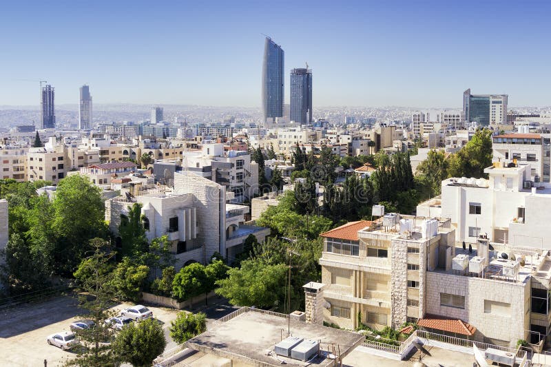 Amman skyline stock photo. Image of arabic, modern, district - 86396672