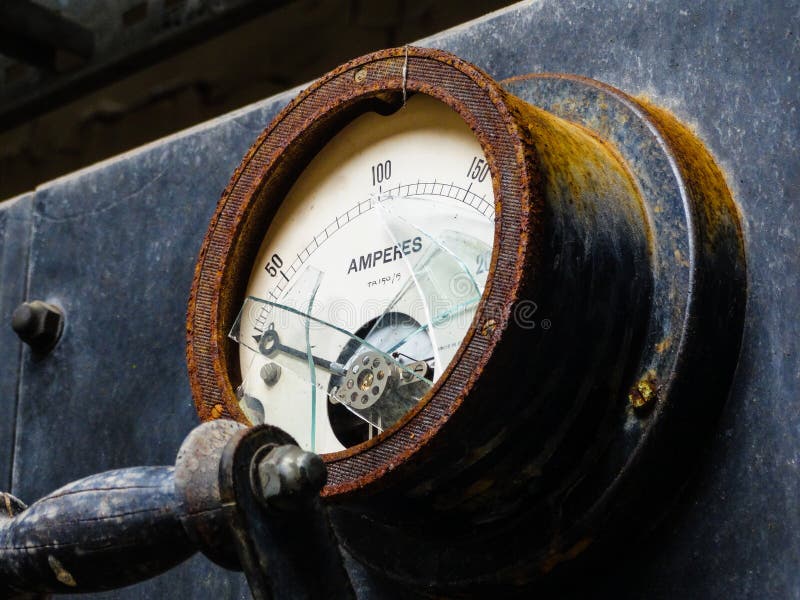 Ammeter Featuring Smashed Glass Stock Photo - Image of fashioned, rust ...