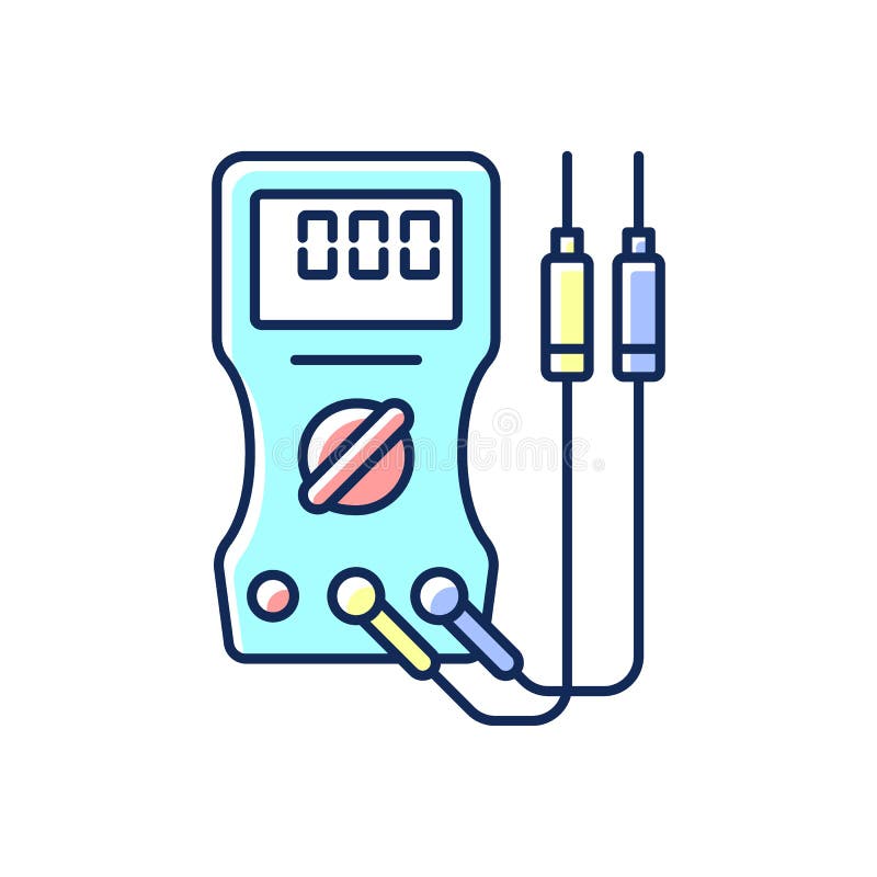 Ammeter RGB color icon stock vector. Illustration of outline - 205815815