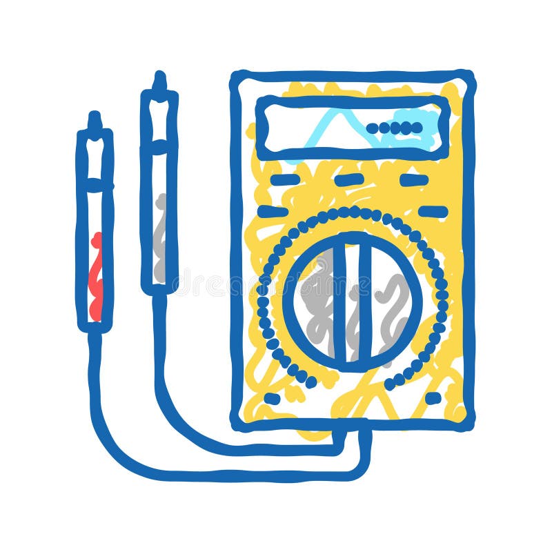 Ammeter Tool Icon Doodle Illustration Stock Illustration - Illustration ...