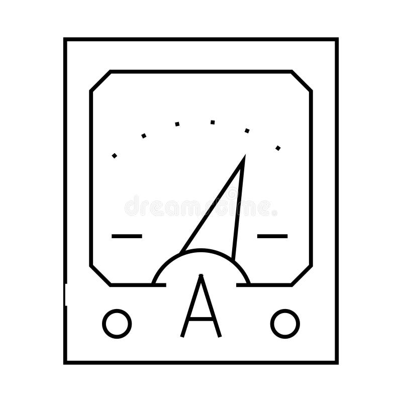 Ammeter Tool Line Icon Vector Illustration Stock Illustration ...