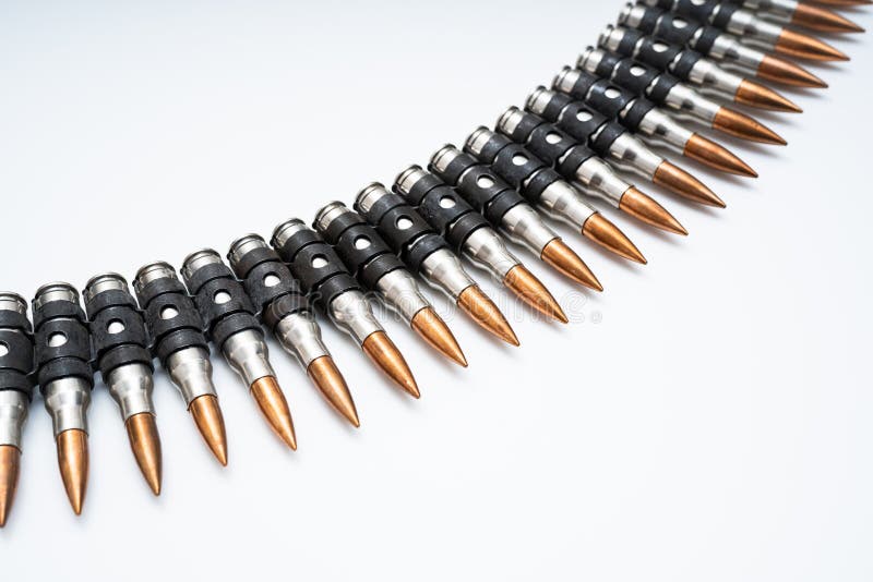 Ammo belt full of bullets stock image. Image of round - 122560387