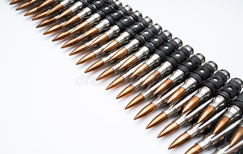 Ammo belt full of bullets stock image. Image of munitions - 122560409