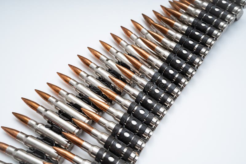 Ammo belt full of bullets stock photo. Image of firearm - 122560418