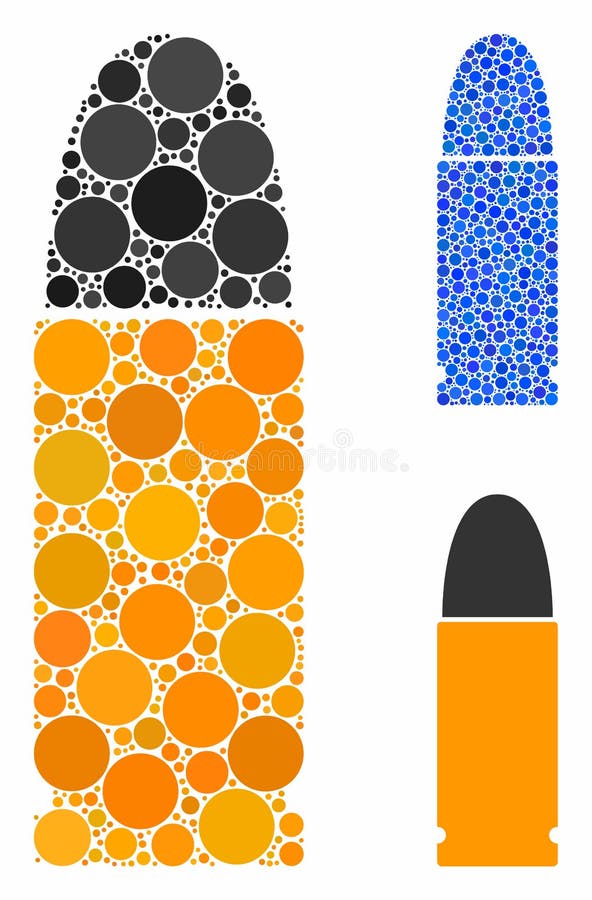 Ammo Bullet Composition Icon of Circle Dots Stock Illustration ...