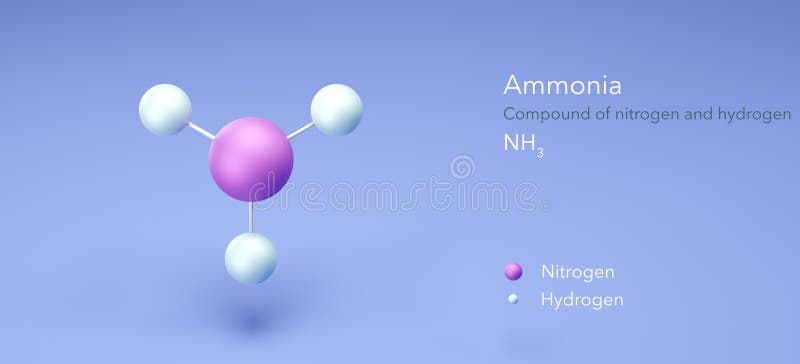 Ammonia, Compound Nitrogen Hydrogen, Molecular Structures, 3d Model ...