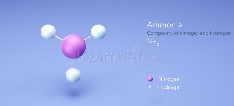 Ammonia, Compound Nitrogen Hydrogen, Molecular Structures, 3d Model ...