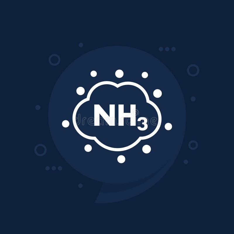 Ammonia, NH3 Gas Icon with a Cloud, Vector Stock Vector - Illustration ...