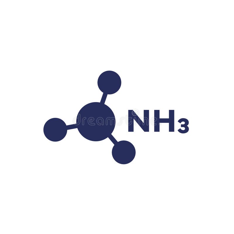 Ammonia, NH3 Molecule Icon on White Stock Vector - Illustration of atom ...