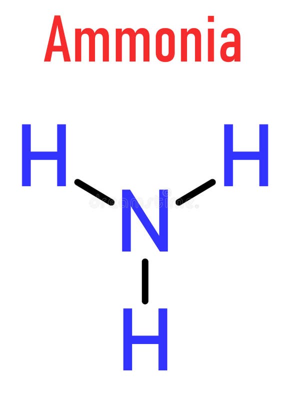 Ammonia NH3 Molecule. Skeletal Formula Stock Vector - Illustration of ...