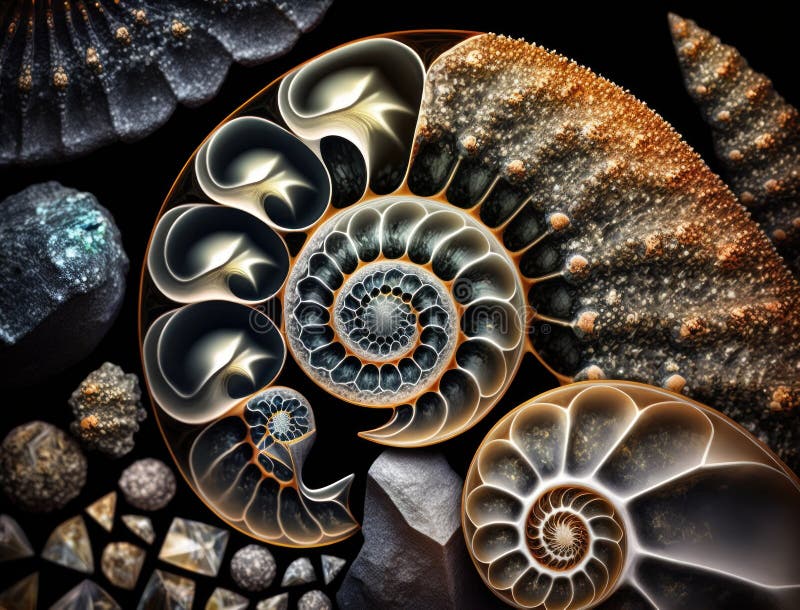 Ammonite Prehistoric Stock Illustrations – 223 Ammonite Prehistoric ...