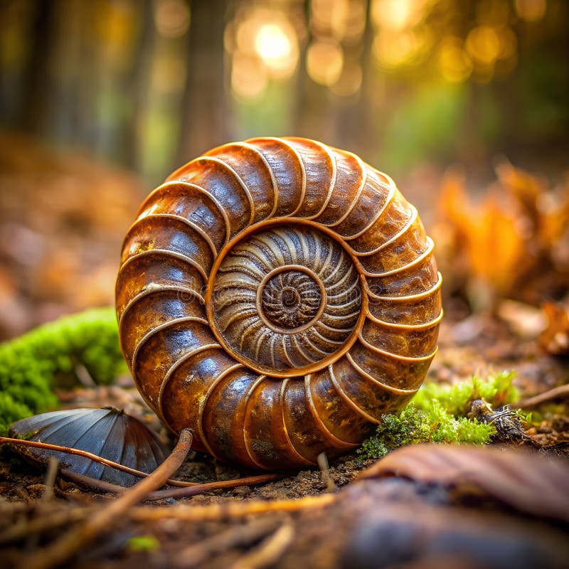 Ammonite shell runs forest stock illustration. Illustration of animal ...