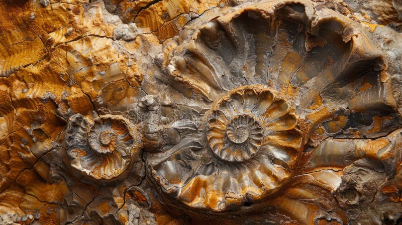 Ammonite Shells that Have Turned into Fossils, Found Embedded in Solid ...