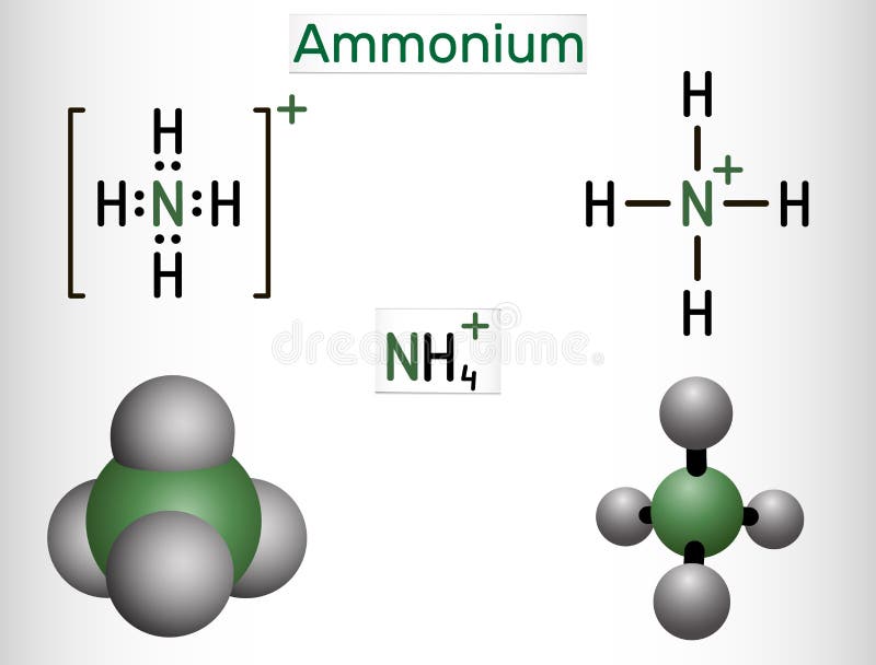 Ammonium Cation, Azanium Molecule. it is Positively Charged Polyatomic ...
