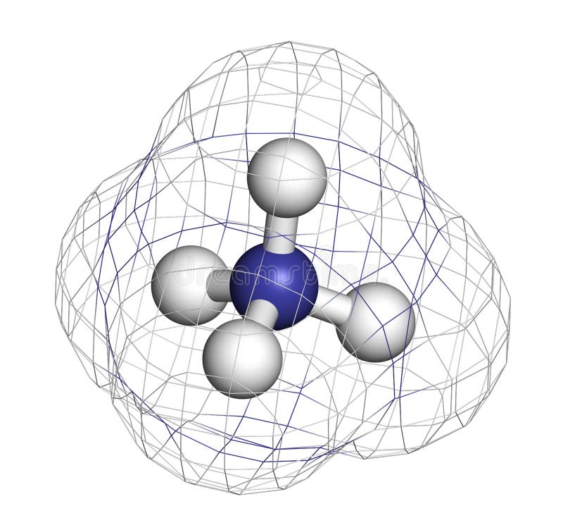 Ammonium Cation. Protonated Form of Ammonia. 3D Rendering Stock ...