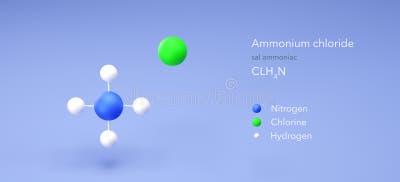 Ammonium Chloride Molecule, Molecular Structures, Sal Ammoniac, 3d ...