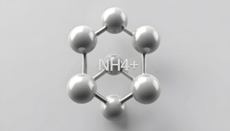 Ammonium Ion (NH4+) Molecular Structure: a 3D Render of a Chemistry ...