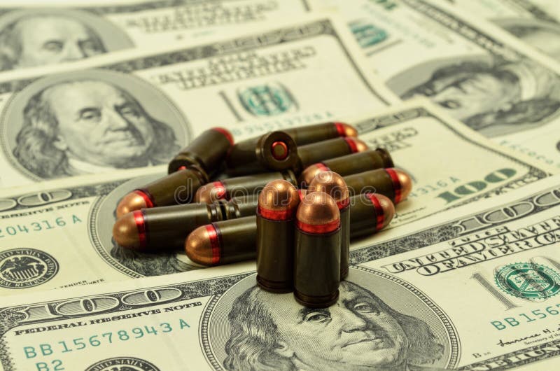 Bullet and money stock photo. Image of ammunition, crime - 30128474