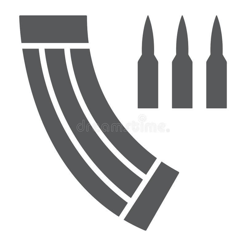 Ammunition Solid Icon. Bullets Vector Illustration Isolated on White ...