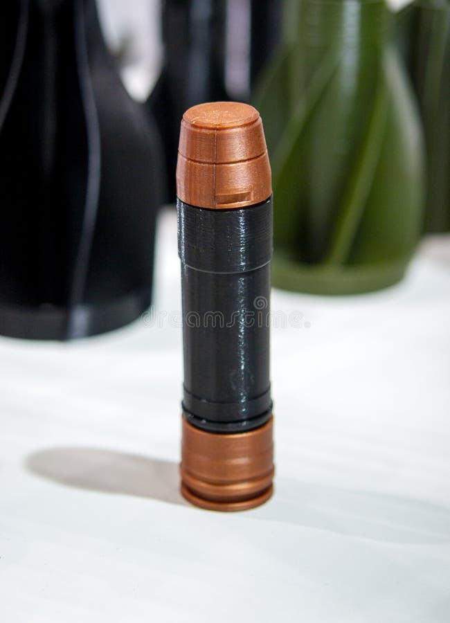 Ammunition Printed 3D Printer Ammunition Created 3D Printer from Molten Plastic Stock Image ...