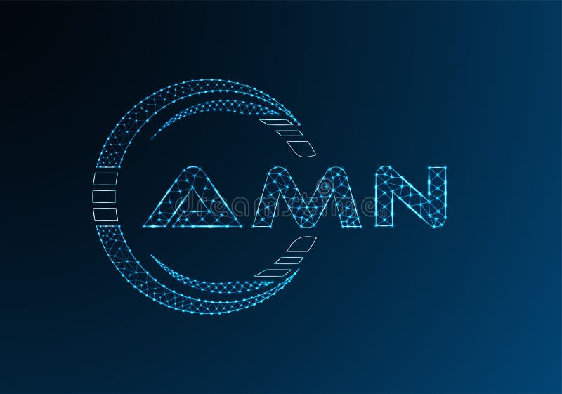 AMN Low Poly Letter Logo Vector Design. Stock Illustration ...