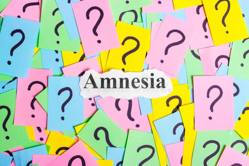 Amnesia Syndrome Text on Colorful Sticky Notes Against the Background ... Amnesia Syndrome Text on Colorful Sticky Notes Against the Background ...