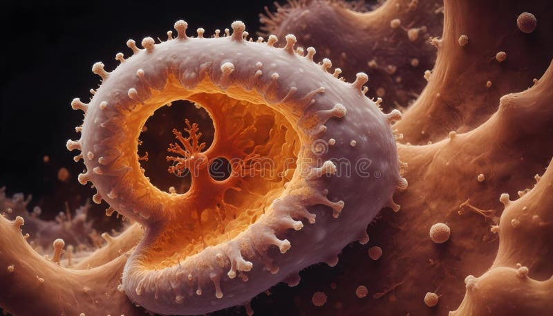 Amoeba Cellular Structures Detailed Microscopic View Stock Illustration ...