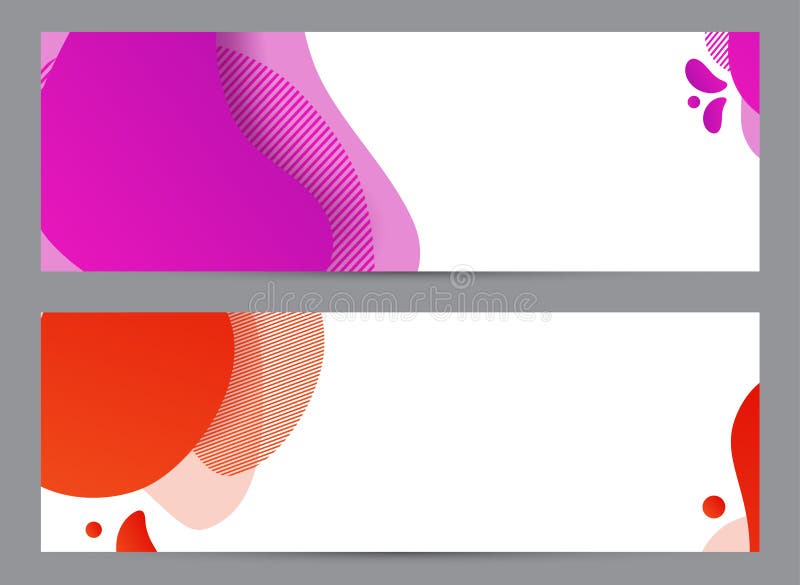 Amoeba Funky Design. Dynamic Style Banner Set with Amoeba Funky ...