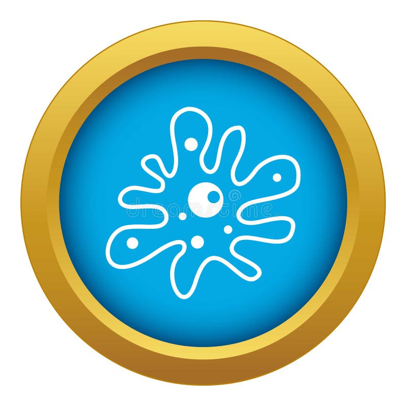 Blue Amoeba Icon. Flat Bacteria Stock Vector - Illustration of symbol ...