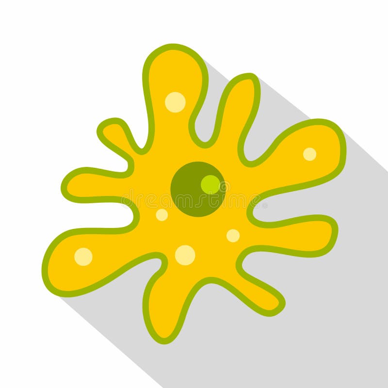 Amoeba icon, flat style stock vector. Illustration of microbe - 83130227