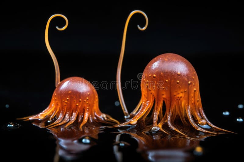 Amoebas Pseudopods Stretching in Water Drop Stock Illustration ...