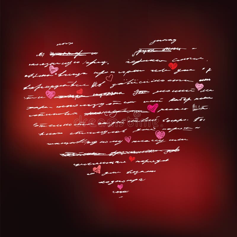 Amor Cartão de escrita ilustração do vetor. Ilustração de encantador ...
