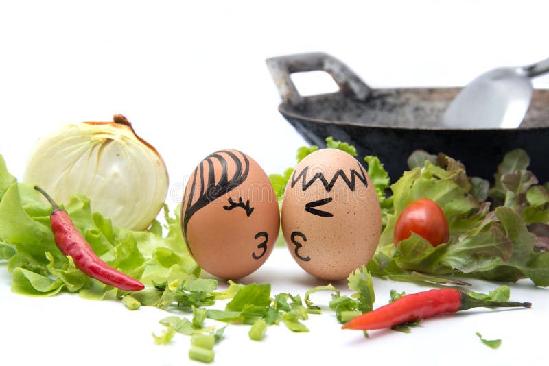 Amor De La Comida: Dos Huevos Con Amor Imagen de archivo - Imagen de ...