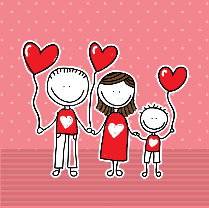 Amor familiar ilustración del vector. Ilustración de muchacha - 33785087