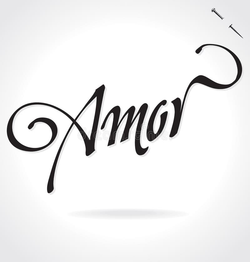 AMOR Hand Lettering (vector) Stock Vector - Illustration of classic ...