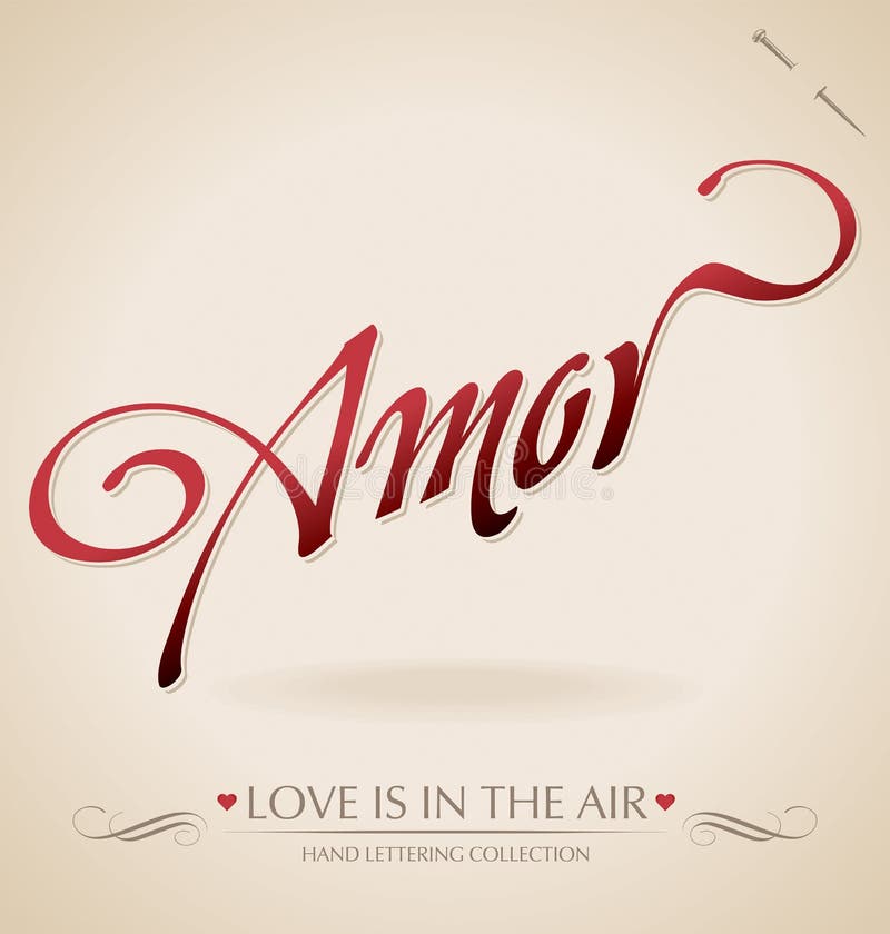 Amor Hand Lettering (vector) Stock Vector - Illustration of background ...
