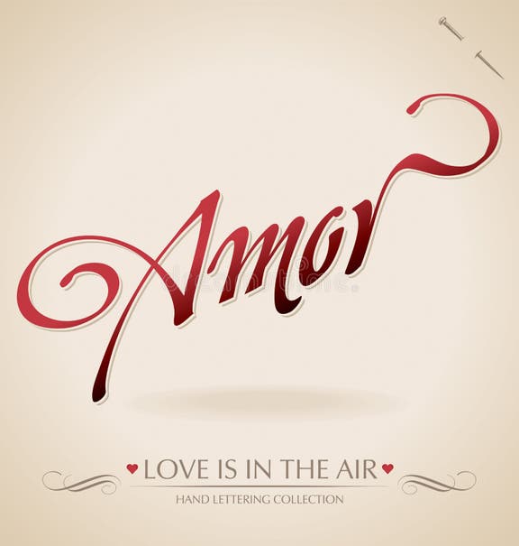 Amor Hand Lettering (vector) Stock Vector - Illustration of background ...