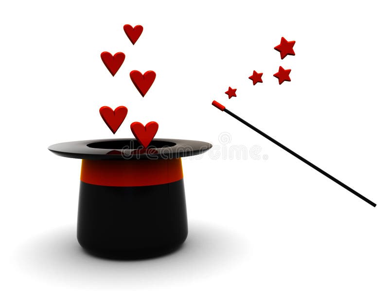 Amor mágico stock de ilustración. Ilustración de negro - 7414834