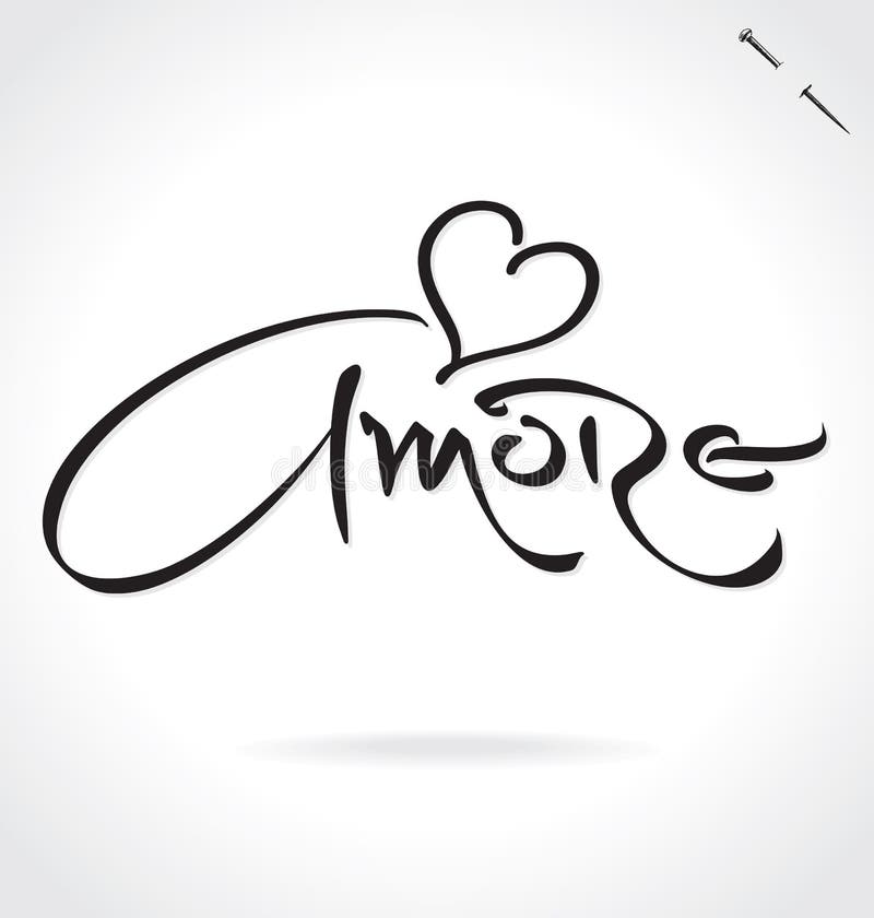 AMORE Hand Lettering (vector) Stock Vector - Illustration of brush ...