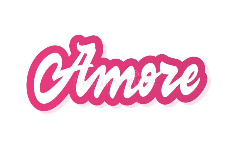 Amore Lettering on Watercolor Paint Splash Stock Vector - Illustration ...