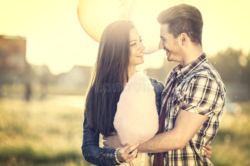 Amorous Couple Looking at Each Other Stock Image - Image of male ...