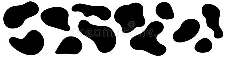 Amorphous Blob Shapes. Black Amoeba Asymmetric Shapes, Abstract Liquid ...